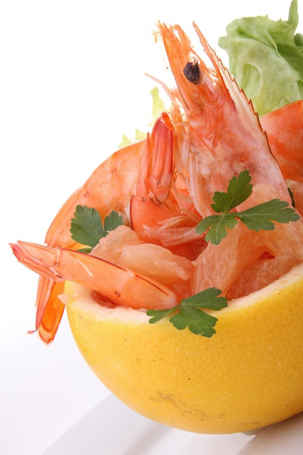 Grapefruit and Shrimp Salad Stock Image - Image of grapefruit, white ...
