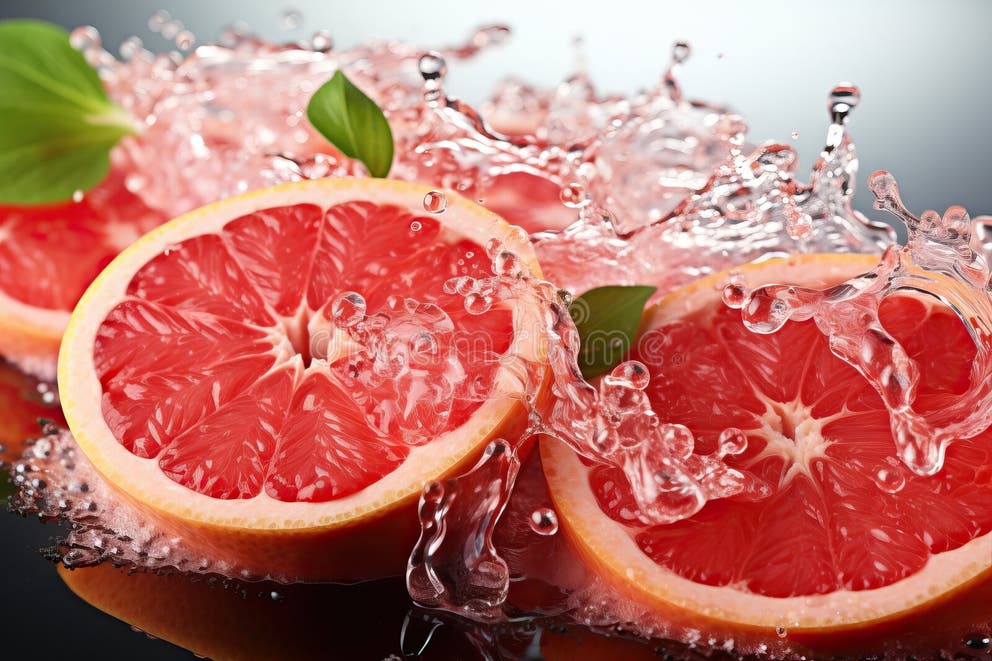 Grapefruit Slices in Bubbly Water. Stock Photo - Image of water, vegetarian: 316484152