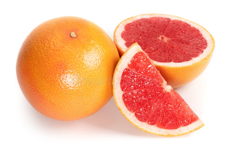 Grapefruit with Slices Isolated on White Background Stock Image - Image ...
