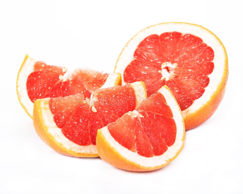 Grapefruit, White Background Stock Image - Image of white, healthy ...