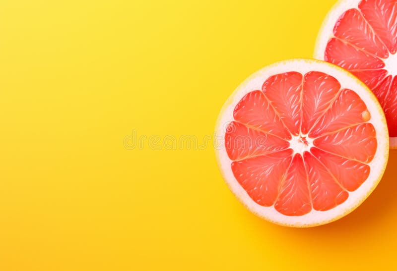 Grapefruit on Yellow Background for Mockup Design. Vibrant Colors for ...