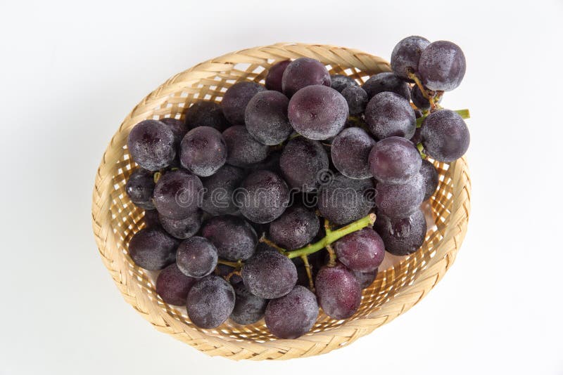 Grapes in bamboo basket stock photo. Image of fruit, composition - 96870824