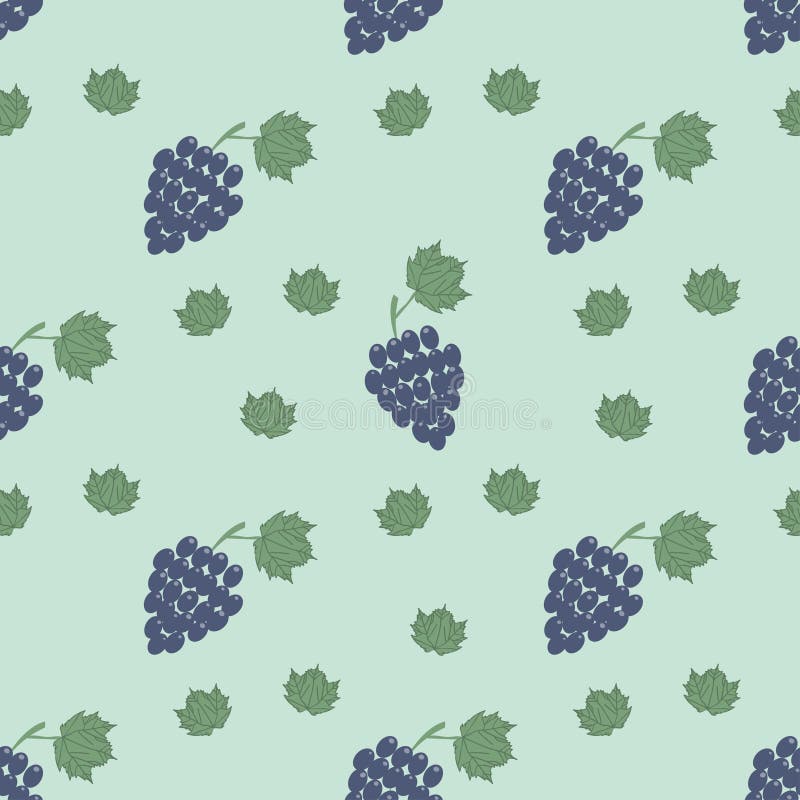 Grapes branch pattern stock vector. Illustration of harvest - 125519608