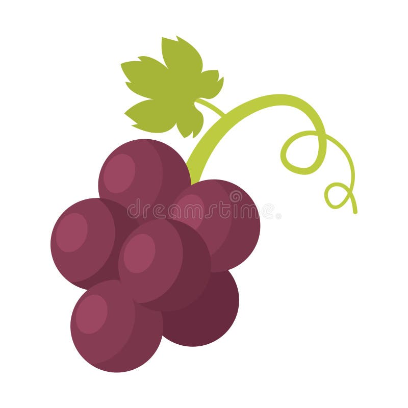 Grapes Bunch Cartoon Icon. Vector Stock Vector - Illustration of symbol ...