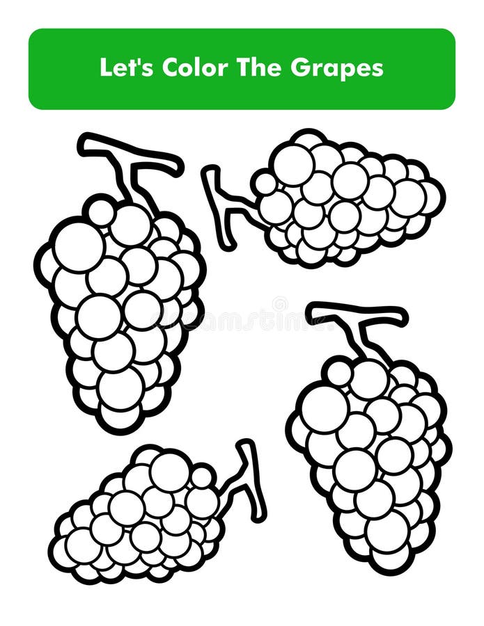 Grapes Coloring Book Page in Letter Page Size Children Coloring ...