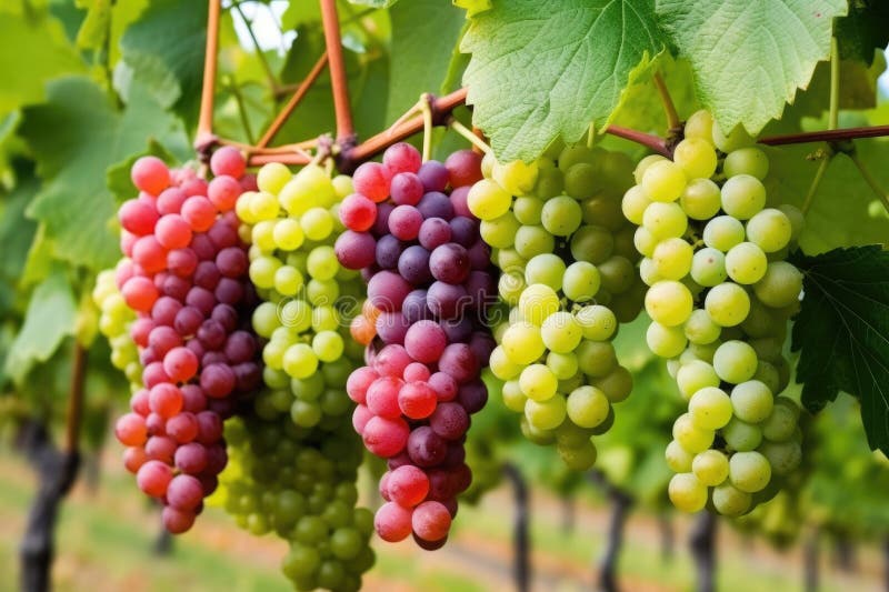 Grapes in Different Stages of Ripening on the Vine Stock Photo - Image ...