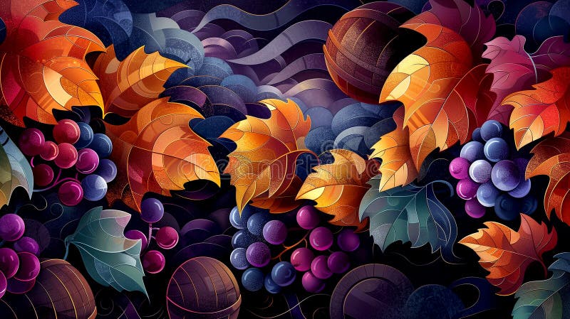 Autumn Grapevine Illustration Stock Illustration - Illustration of ...