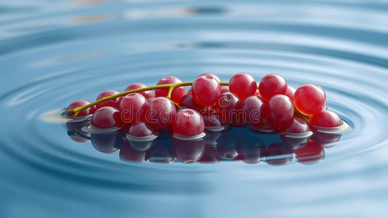 Grapes Floating in Water with Reflection and Soft Lighting Stock ...