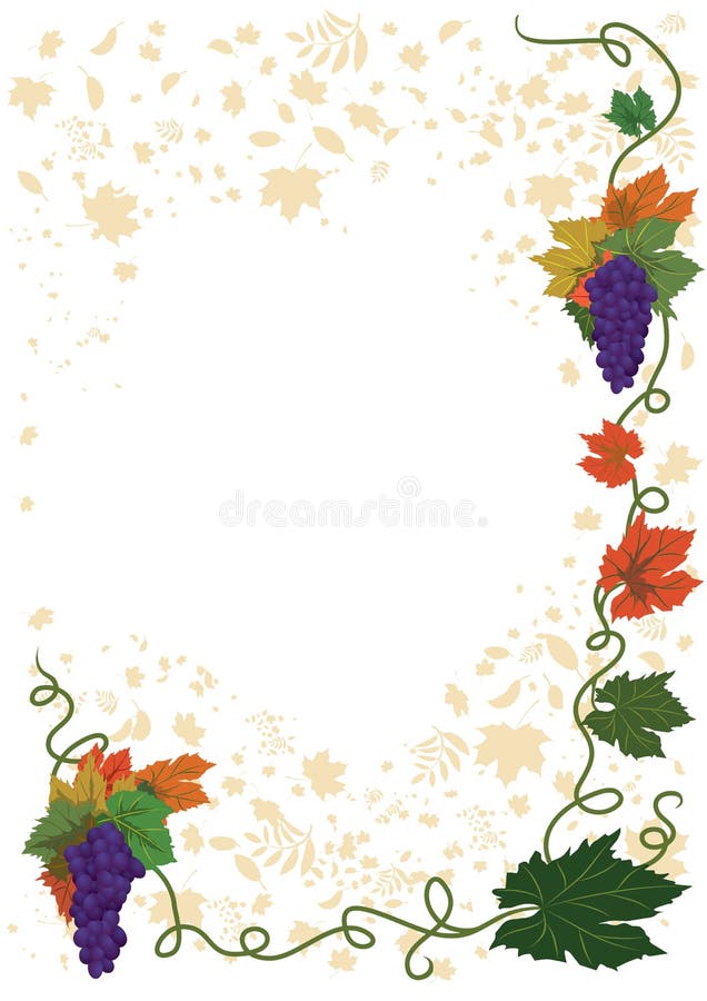 Grapes frame stock vector. Illustration of grapes, flourish - 95067172