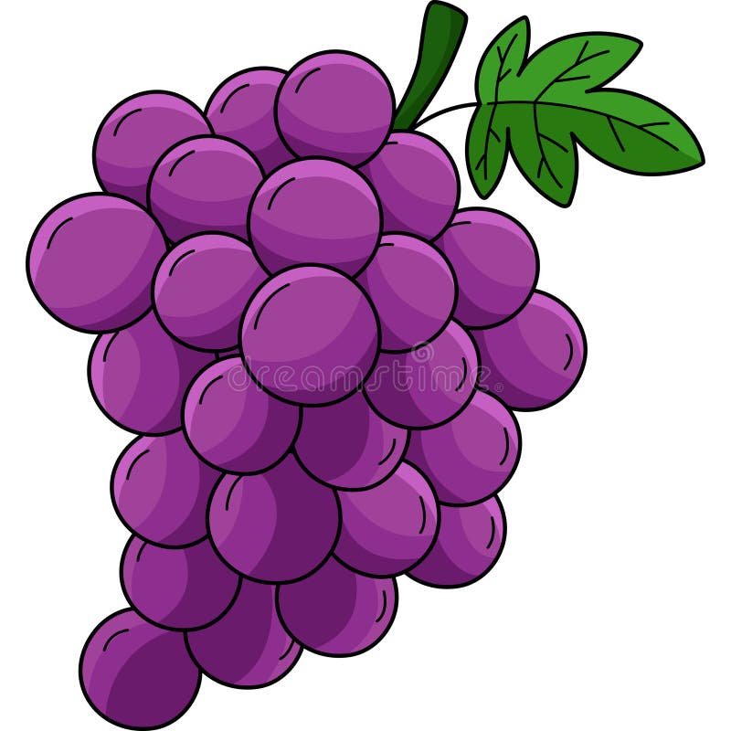 Grapes Fruit Cartoon Colored Clipart Illustration Stock Vector ...