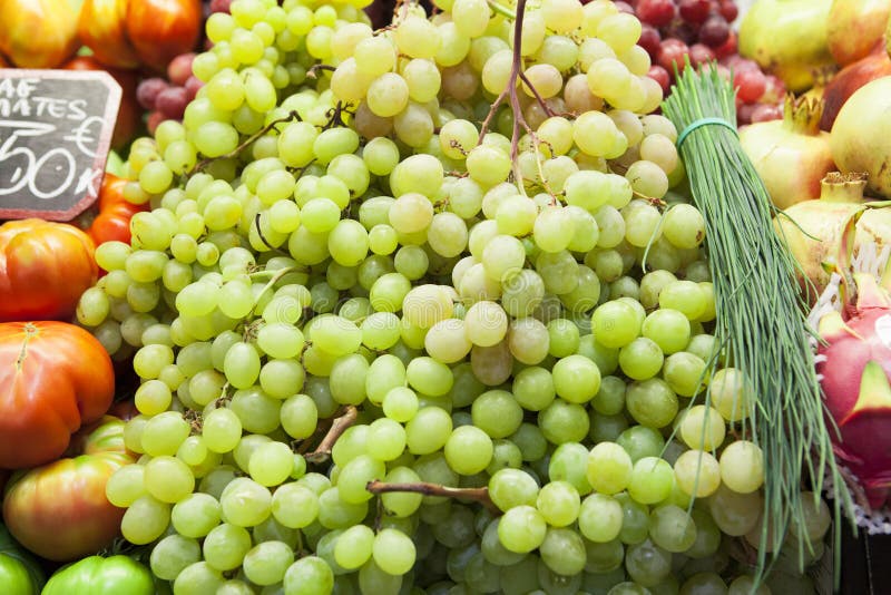 Grapes at fruit market. stock image. Image of vineyard - 45061621