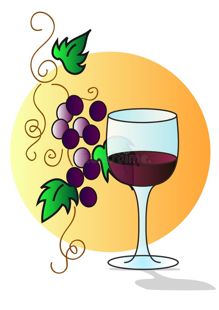 Drawing Bottle Wine Glass Grapes Cluster Stock Illustrations – 85 ...