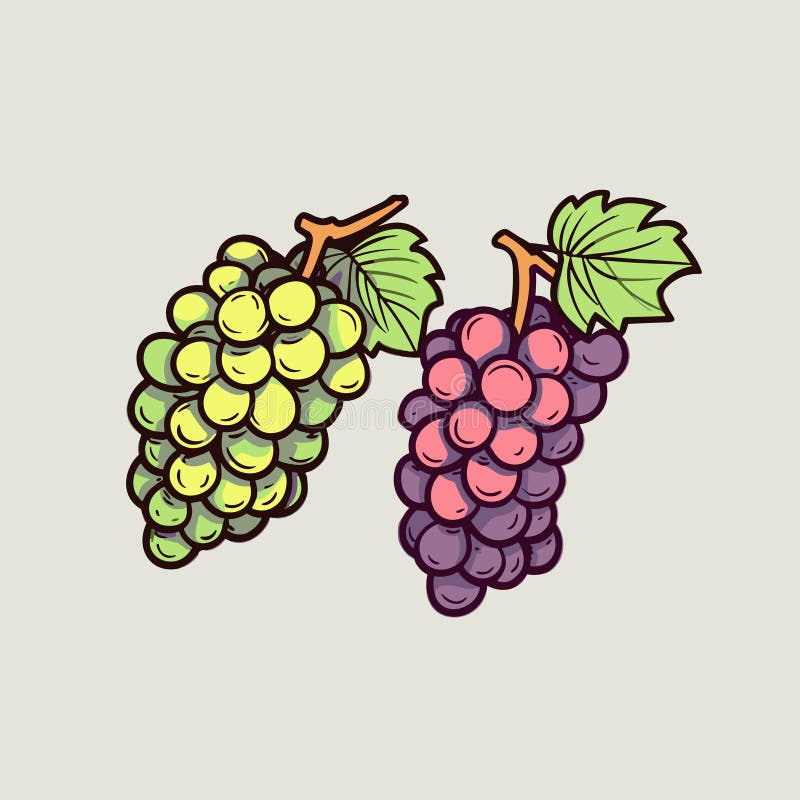 Grapes Hand-drawn Illustration. Grapes. Vector Doodle Style Cartoon ...