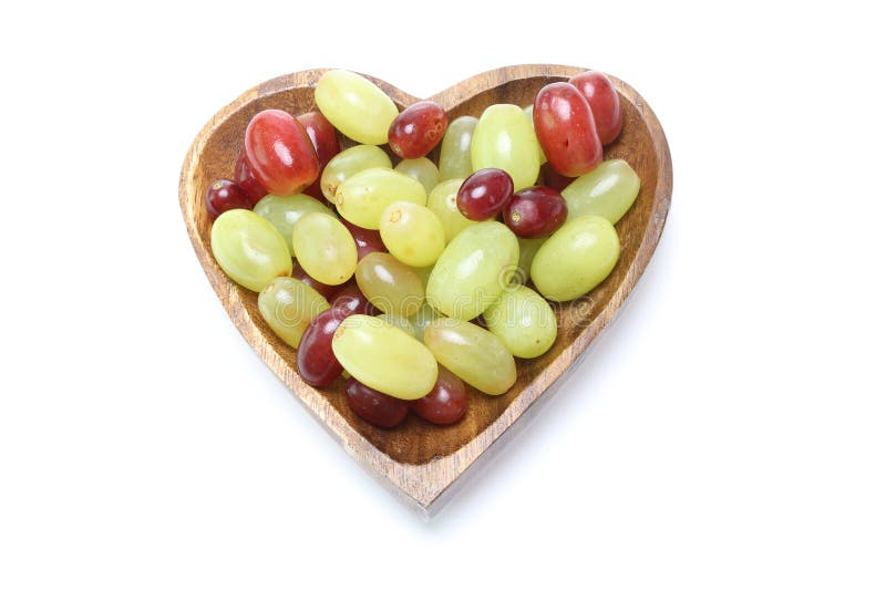 Grapes in a Heart Shaped Plate Stock Photo - Image of white, plate ...