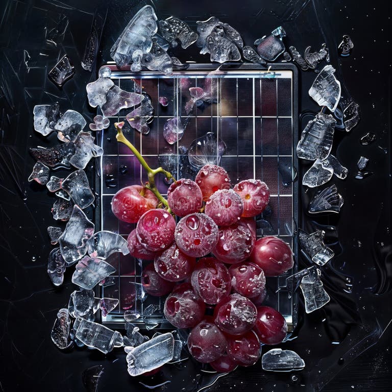 Grapes on Ice Panel, Generative Ai Stock Illustration - Illustration of ...