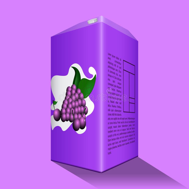Grapes juice box stock vector. Illustration of refreshment - 153746792