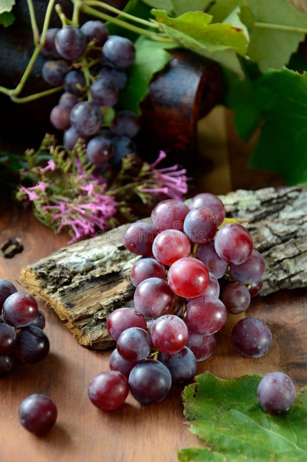 Grapes with leaves stock photo. Image of background, wine - 34730526