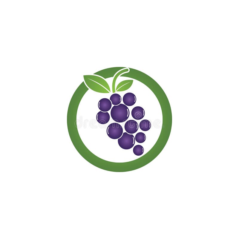 Grapes Logo Template Vector Icon Illustration Design. Stock Vector ...