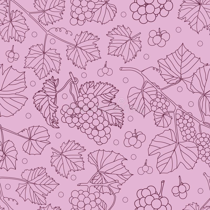 Grapes Pattern Line Drawing Stock Vector - Illustration of grapes, leaf ...
