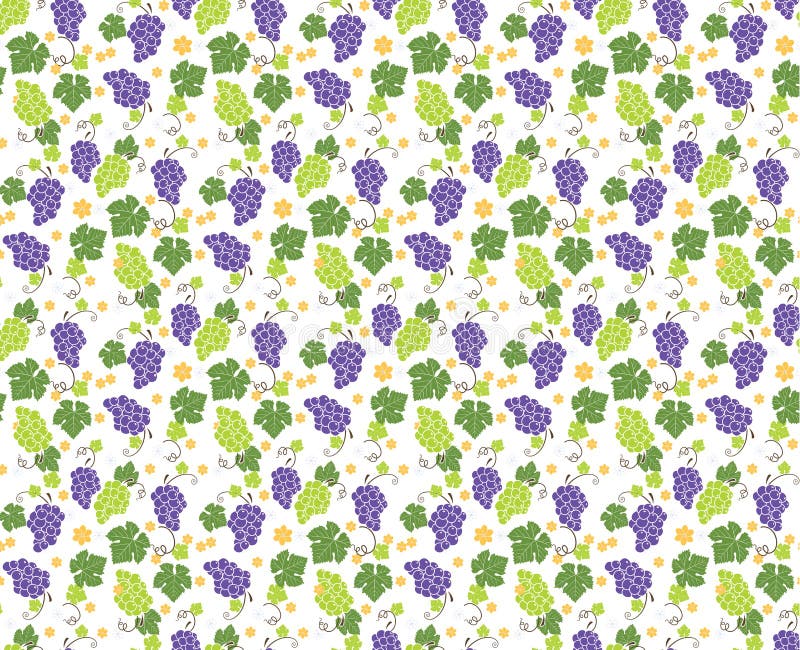 Grapes Patterns Backgrounds Seamless Stock Illustration - Illustration ...