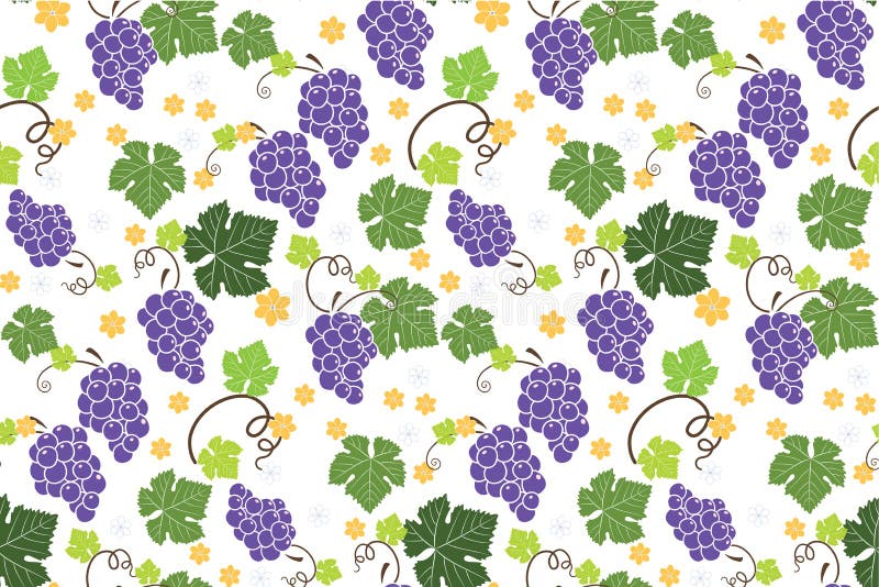 Grapes Patterns Backgrounds Seamless Stock Illustration - Illustration ...