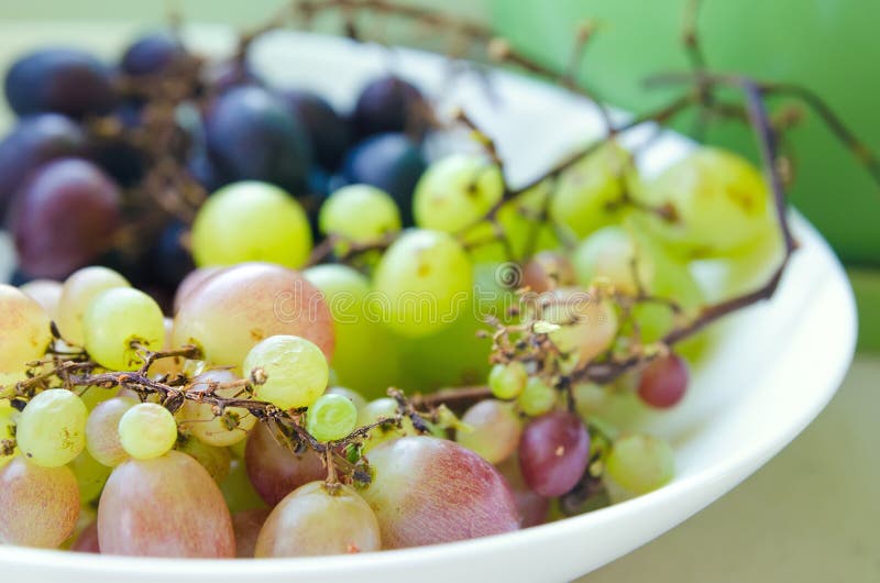 Grapes at plate stock photo. Image of health, juicy - 112377098