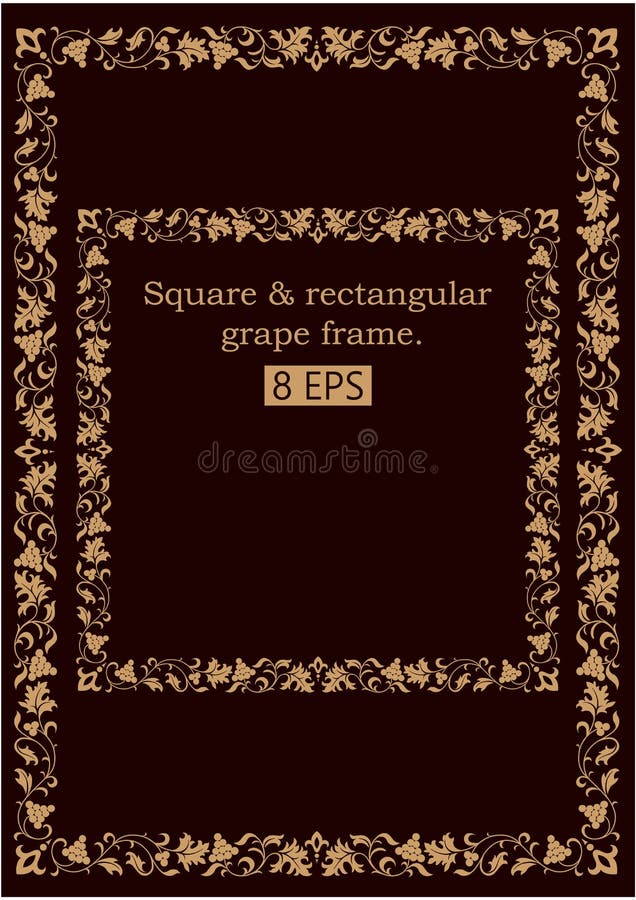 Vine Frame Square Rectangle Stock Illustrations – 132 Vine Frame Square ...