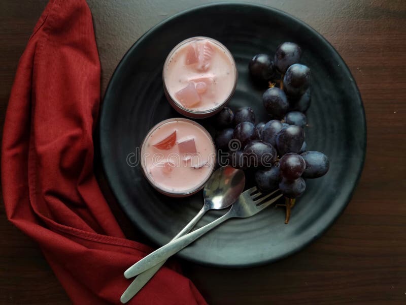 Grapes and Sago in a Plates Stock Photo - Image of sago, dish: 229947642