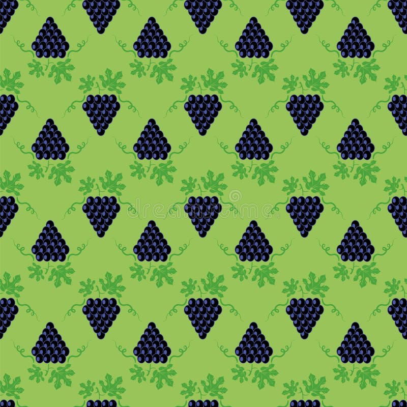Grapes Seamless Pattern stock illustration. Illustration of isolated ...