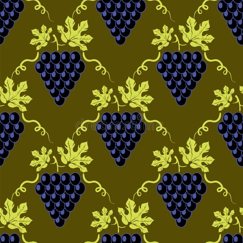 Grapes Seamless Pattern stock illustration. Illustration of isolated ...