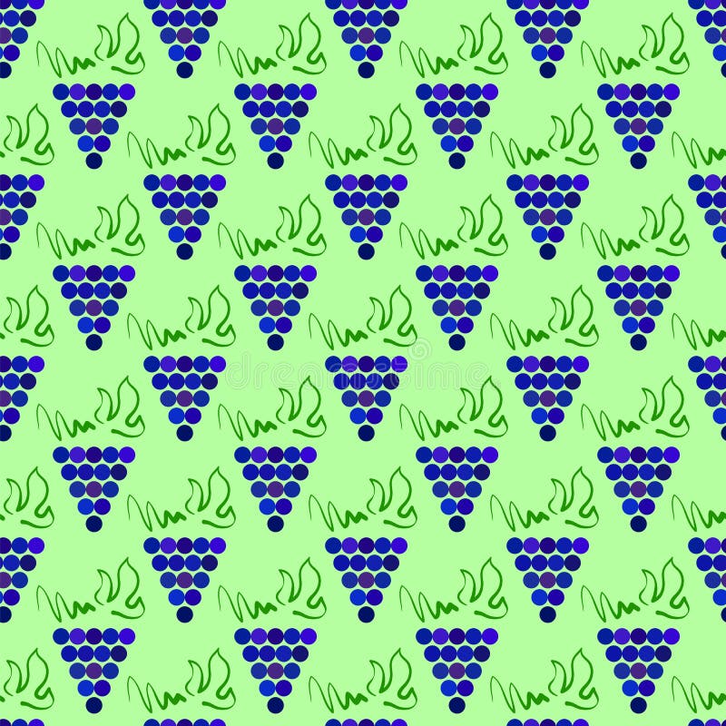 Grapes Seamless Pattern stock vector. Illustration of cluster - 93122922
