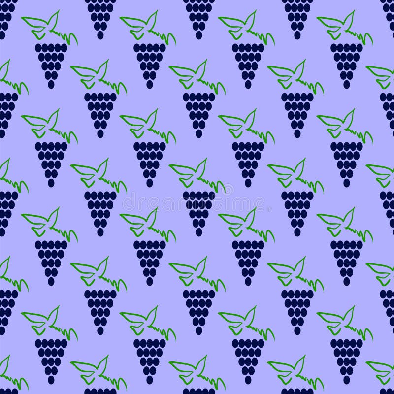Grapes Seamless Pattern. stock vector. Illustration of branch - 73333872