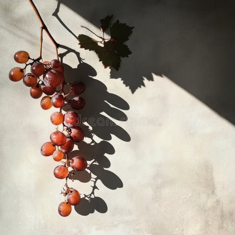 Grapes with Shadow on Grunge Background. Vector Illustration Stock ...