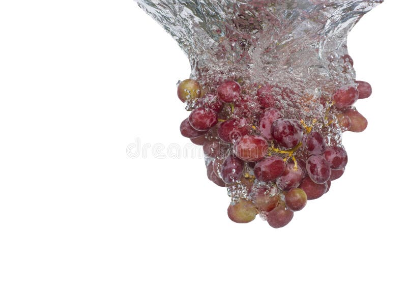 Grapes Splash on Water, Isolated Stock Photo - Image of bubble, fruit ...