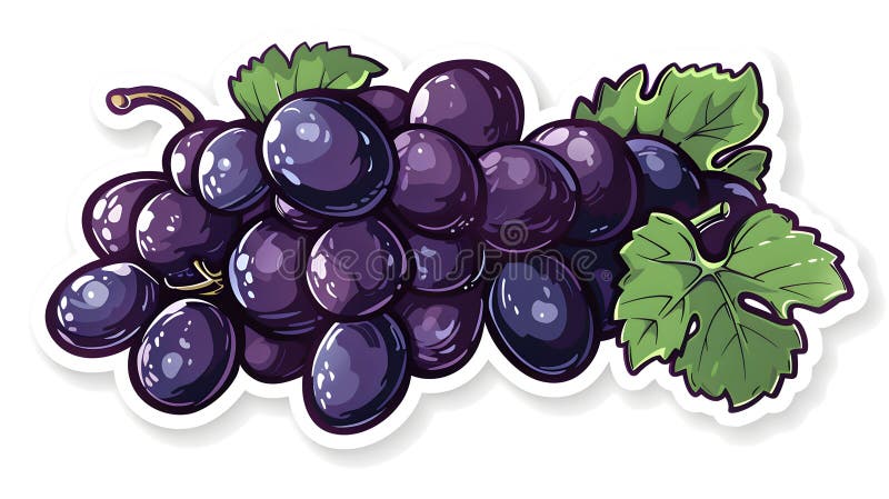 Grapes Sticker Design on White Background. this is AI Generative Image ...