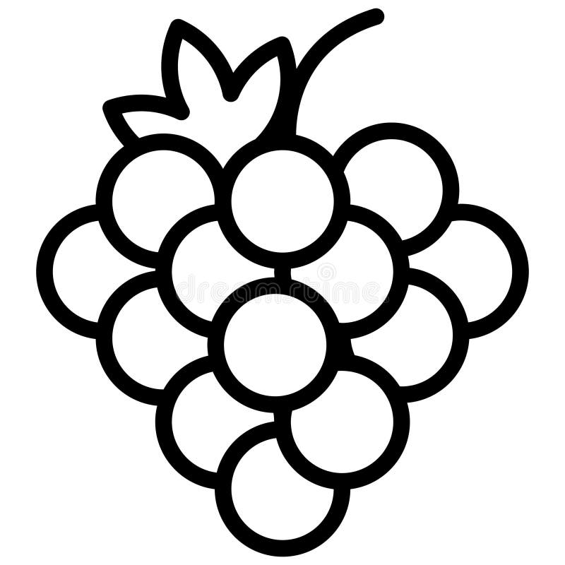 Grapes Vector Outline Icon. Modern Thin Line Symbols. Collection of ...