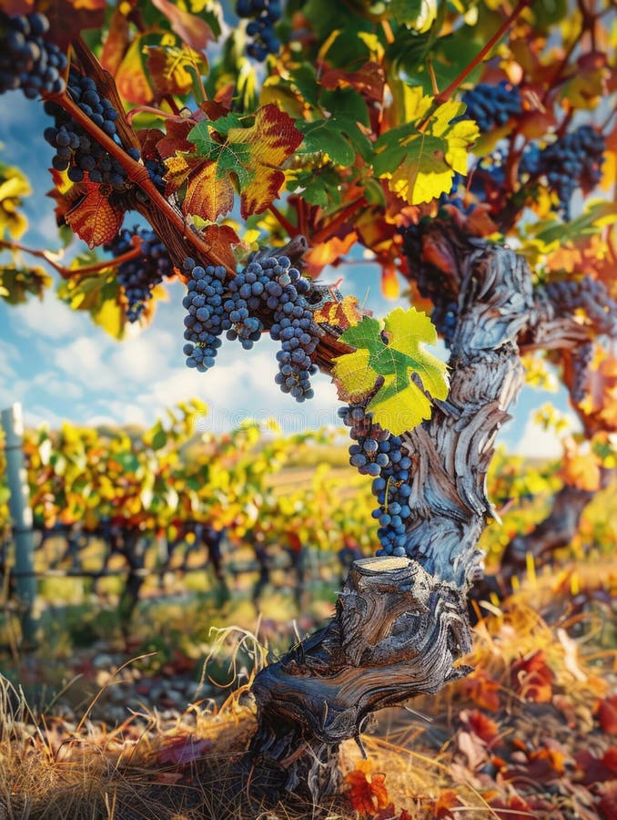 Grapes on a Vine Tree stock image. Image of garden, vines - 376648315