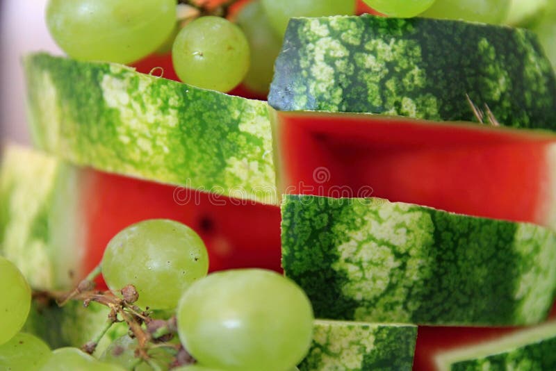 Grapes and watermelon stock photo. Image of tropical - 43535282