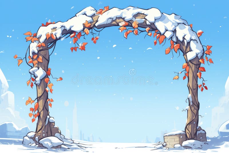 Grapevine Arch with a Chilly Blue Winter Sky Stock Image - Image of ...