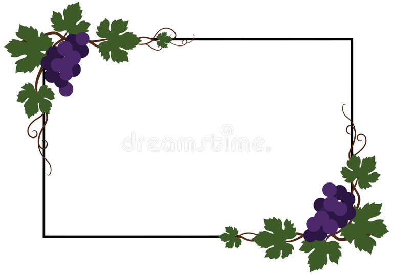 Grapevine border clipart stock vector. Illustration of vintage - 370726874