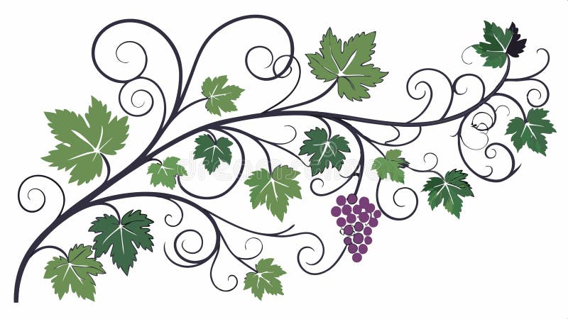 Grapevine Corner Vector Design, Fruit and Leaf Illustration for ...