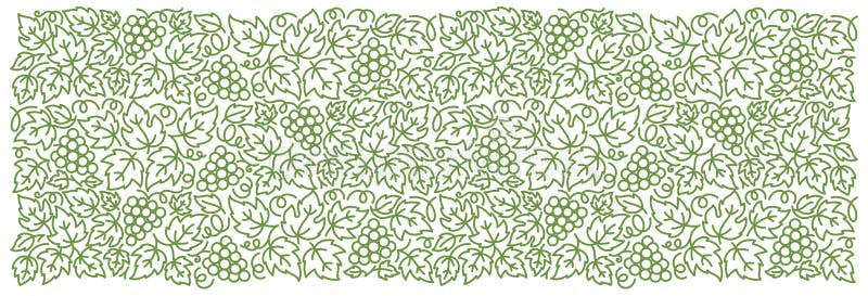 Grapevine Floral Ornament. Thick Line Pattern. Grape Branches and ...
