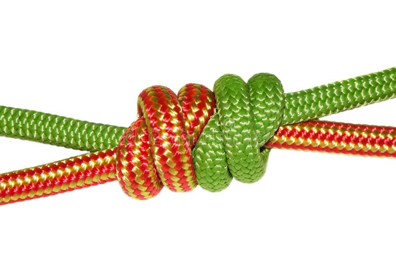 Grapevine Knot, Green and Orange Rope. Stock Image - Image of fisherman ...
