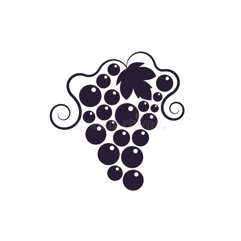Grapes icon logo stock vector. Illustration of design - 87754514