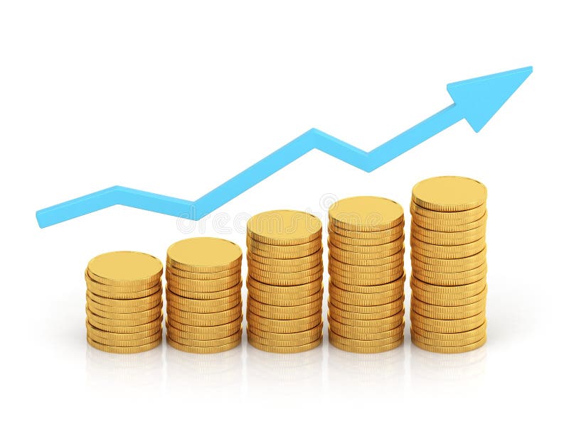 Increasing cash flow graph stock illustration. Illustration of ...