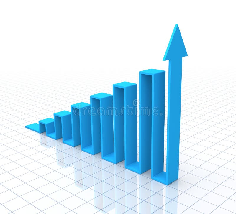 Ascending arrow bar graph stock illustration. Illustration of success ...