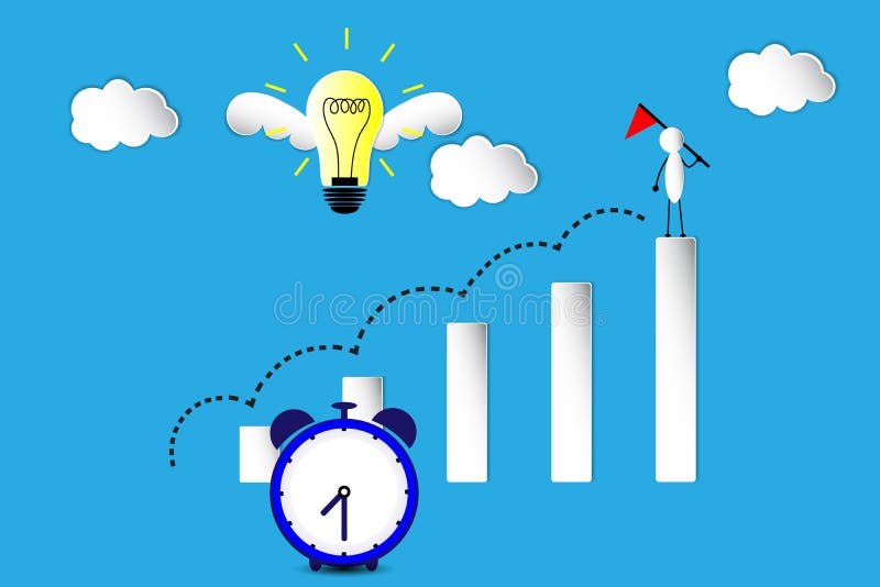Thinking and Leader Concept, Clock Stock Illustration - Illustration of ...