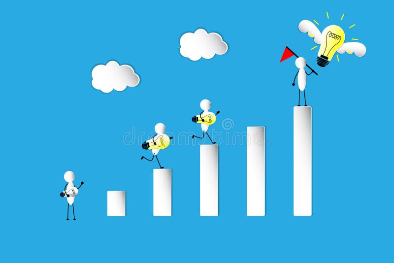 The Graph and Leader Concept, Growth Up, Leader Stock Illustration ...