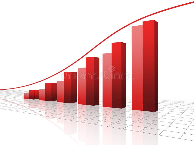 Declining Bar Chart and Falling Arrow Stock Illustration - Illustration ...