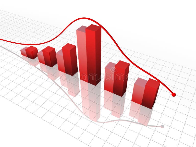 Decreasing bar graph stock vector. Illustration of direction - 4389585